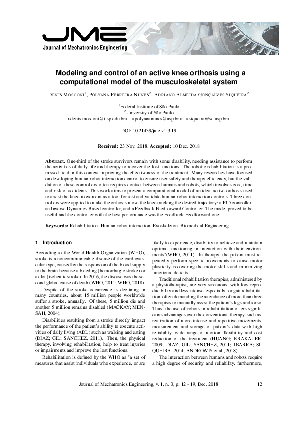 (PDF) Knee rehabilitation using an intelligent robotic system | Ertugrul TACGIN - Academia.edu