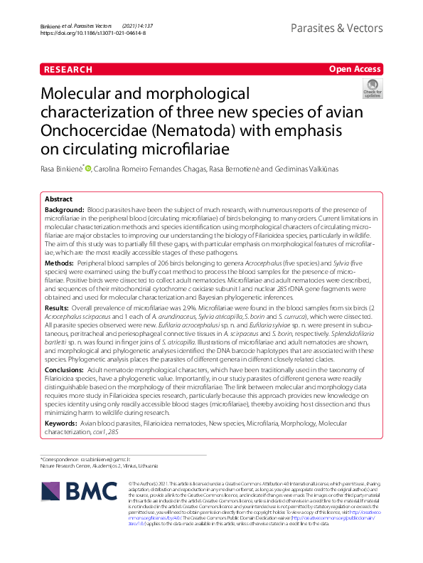 (PDF) Molecular and morphological characterization of three new species ...