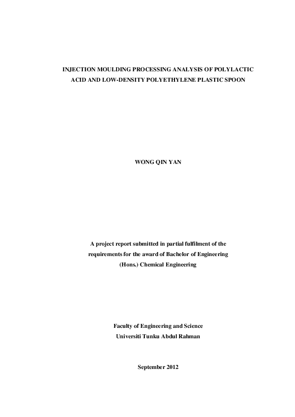 (PDF) Injection Moulding Processing Analysis of Polylactic Acid And Low ...
