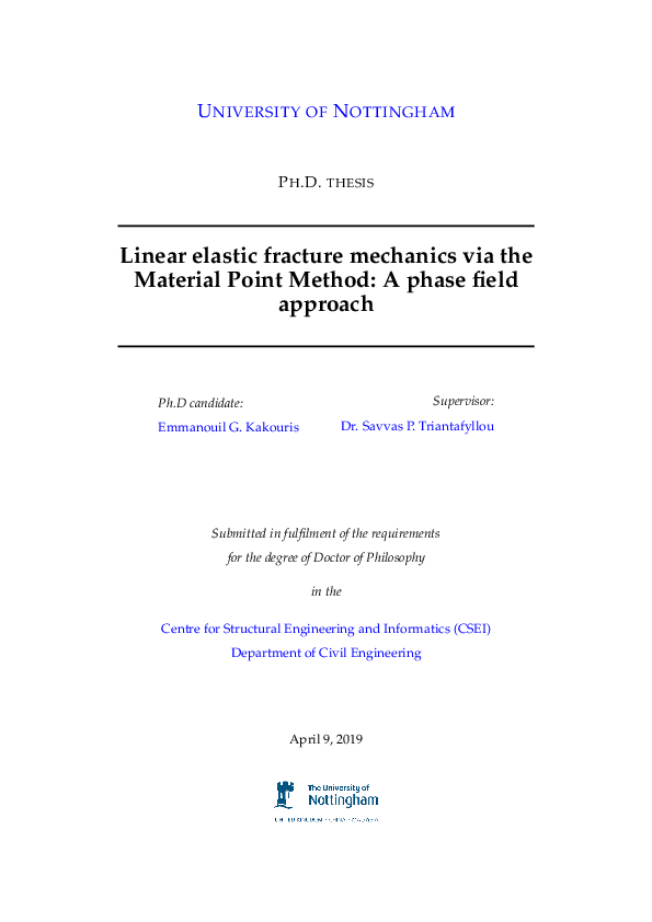 (PDF) Linear elastic fracture mechanics via the Material Point Method : a phase field approach