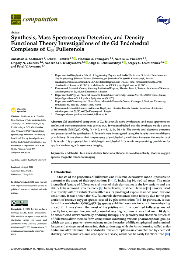 Synthesis, Mass Spectroscopy Detection, and Density Functional Theory ...