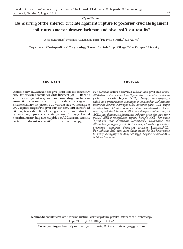 (PDF) Do scarring of the anterior cruciate ligament rupture to ...