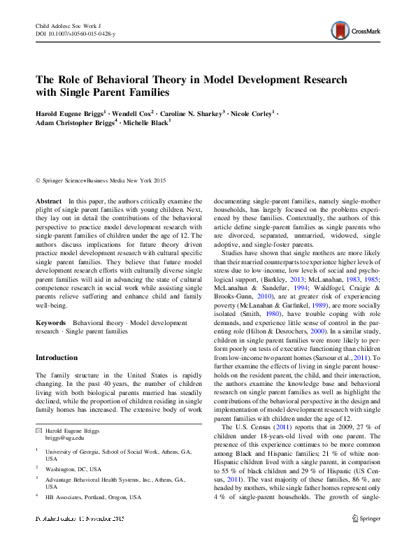 (PDF) The Role of Behavioral Theory in Model Development Research with ...