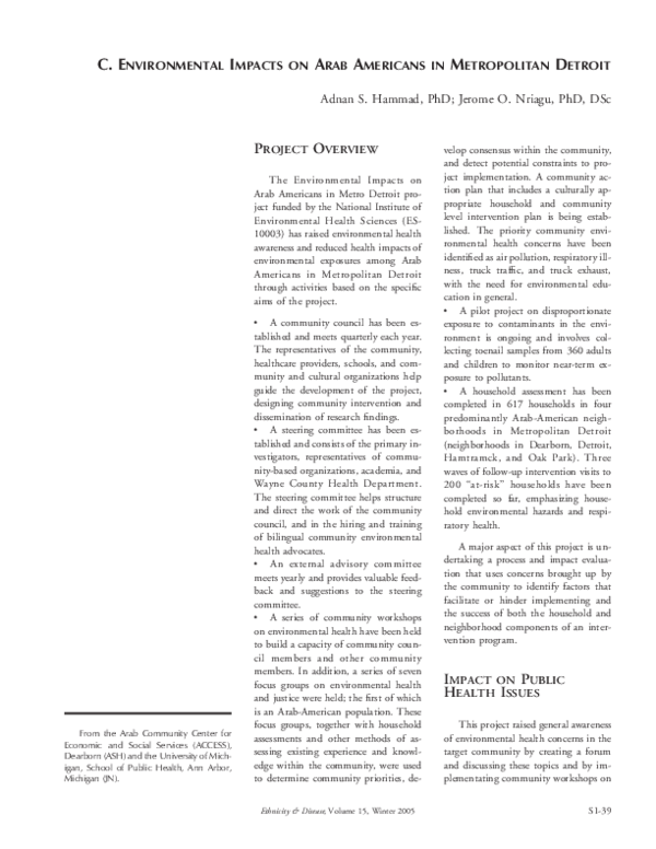 (PDF) Environmental impacts on Arab Americans in metropolitan Detroit