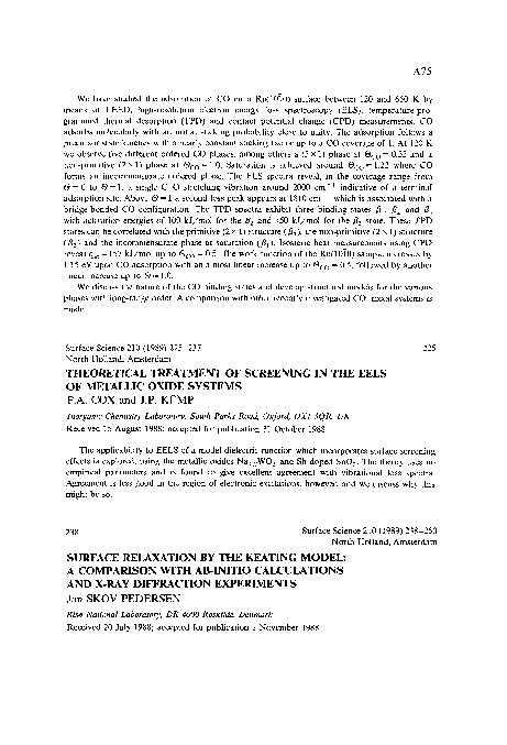 (PDF) Surface relaxation by the keating model: A comparison with ab ...