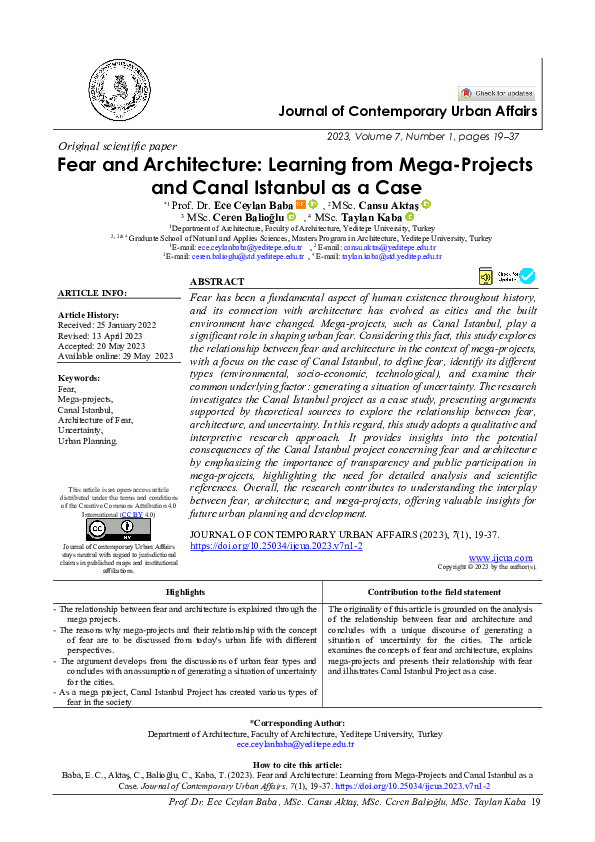 (PDF) Fear and Architecture Learning from Mega-Projects