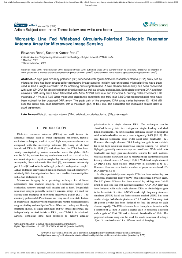 (PDF) Microstrip Line Fed Wideband Circularly-Polarized Dielectric ...