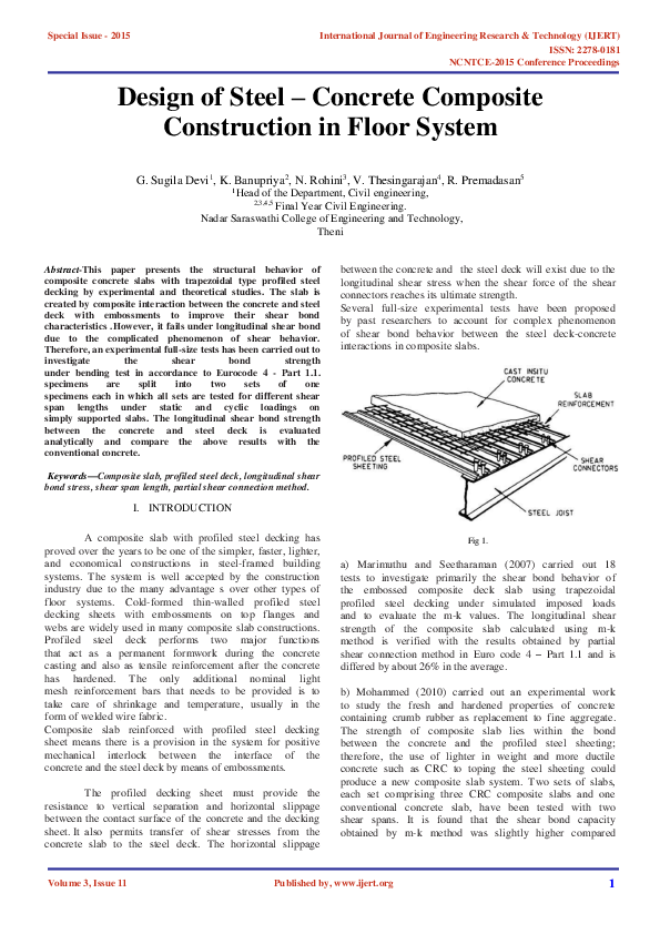 (PDF) Design of Steel - Concrete Composite Construction in Floor System