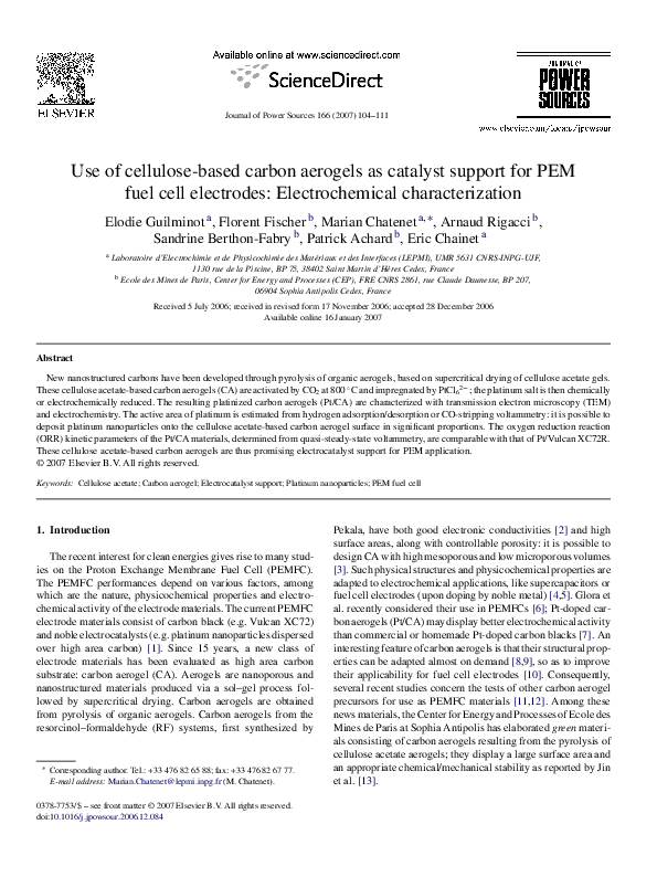 (PDF) Use of cellulose-based carbon aerogels as catalyst support for ...