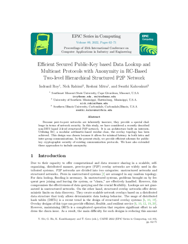 Pdf Efficient Secured Public Key Based Data Lookup And Multicast Protocols With Anonymity In