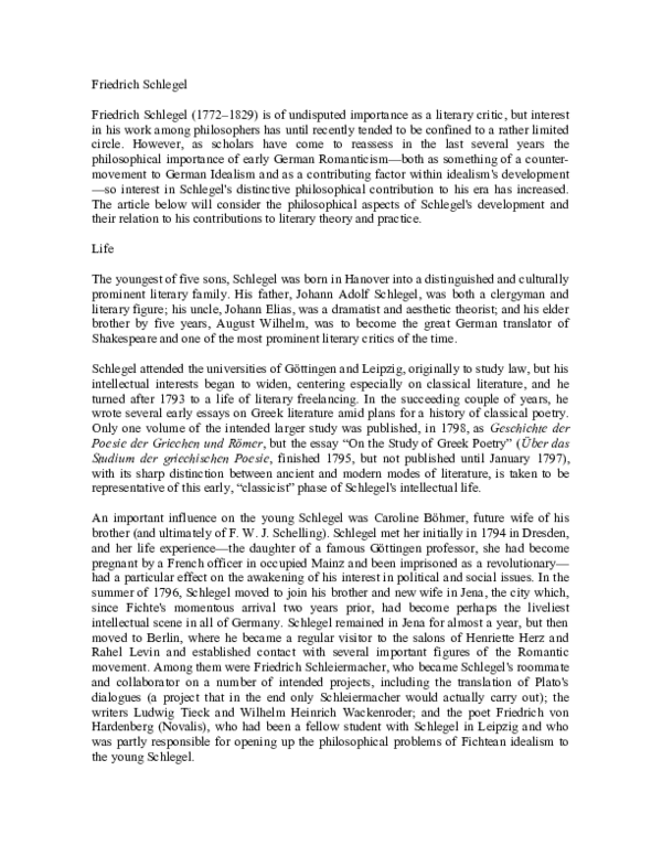 (DOC) Friedrich Schlegel
