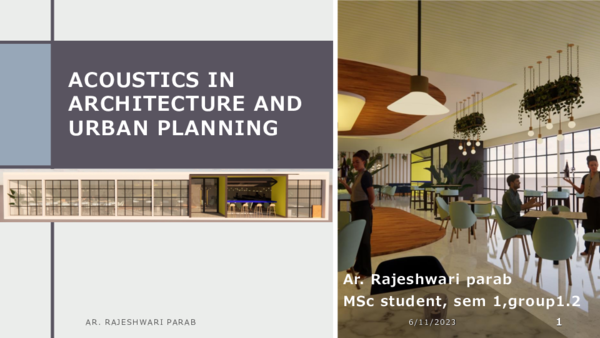 (PDF) ACOUSTICS IN ARCHITECTURE AND URBAN PLANNING