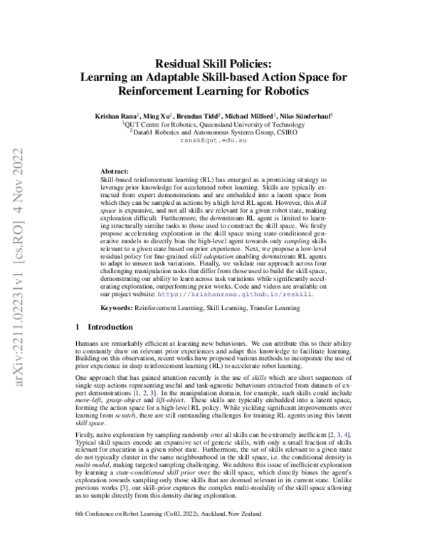 (PDF) Residual Skill Policies: Learning an Adaptable Skill-based Action Space for Reinforcement ...