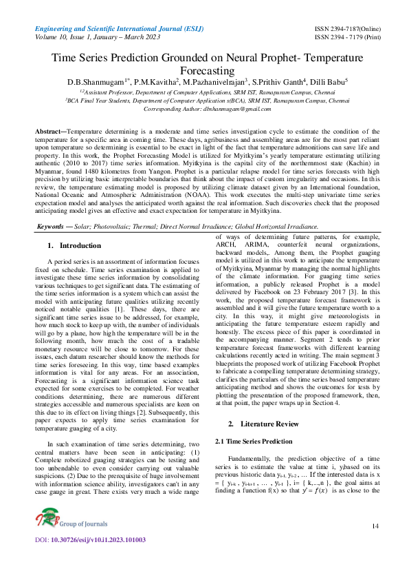 Pdf Time Series Prediction Grounded On Neural Prophet Temperature