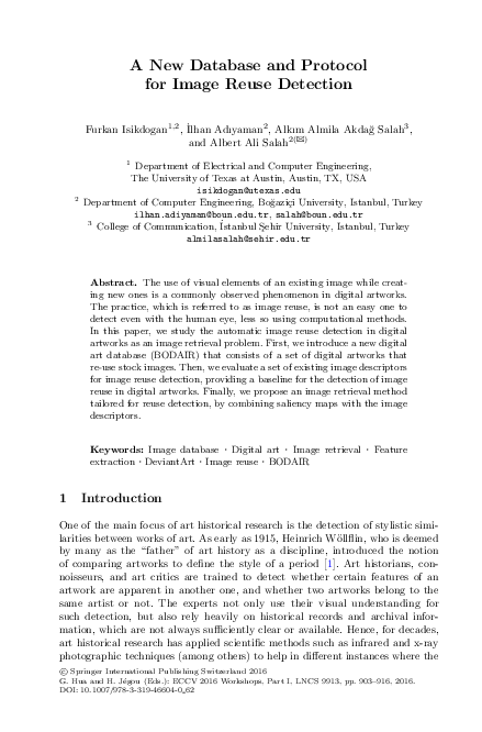 (PDF) A New Database and Protocol for Image Reuse Detection