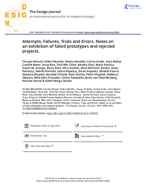(PDF) Attempts, Failures, Trials and Errors. Notes on an exhibition of ...