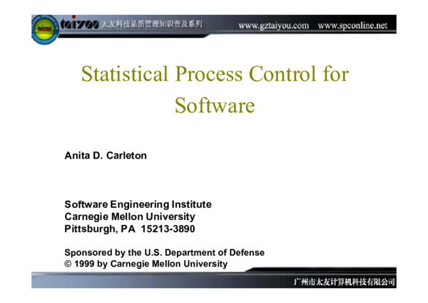 (PDF) Statistical Process Control for Software