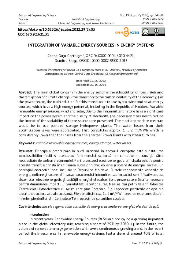(PDF) Integration of Variable Energy Sources in Energy Systems