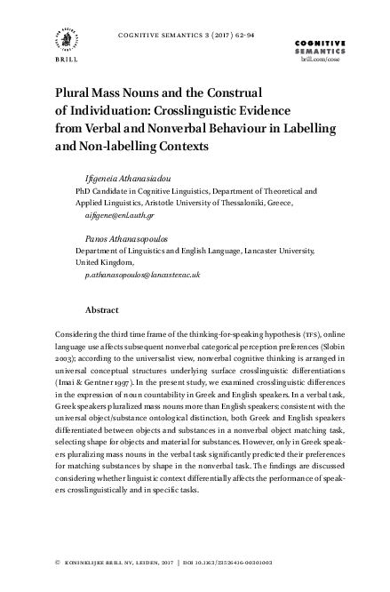 (PDF) Plural Mass Nouns and the Construal of Individuation ...