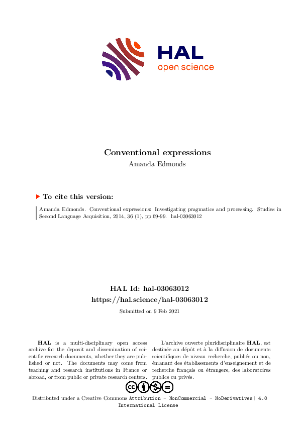 (PDF) Conventional Expressions