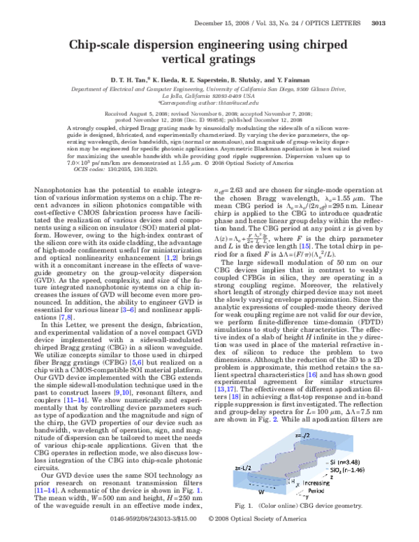 (PDF) Chip-scale dispersion engineering using chirped vertical gratings