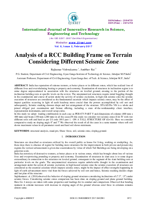 (PDF) Analysis of a RC Building Frame on Terrain Considering Different ...