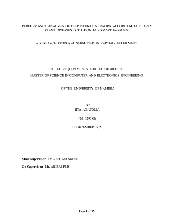 Pdf Performance Analysis Of A Deep Neural Network Algorithm For Early