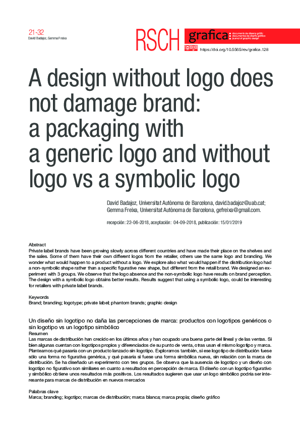 (PDF) A design without logo does not damage brand: a packaging with a ...