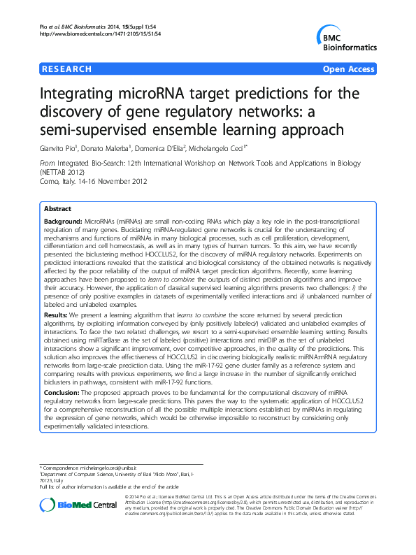 (PDF) Integrating microRNA target predictions for the discovery of gene ...