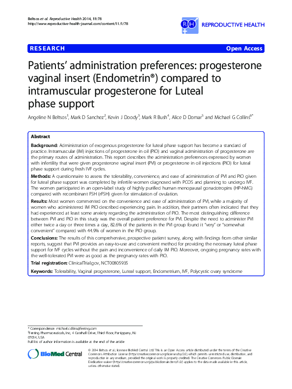 (PDF) Patients’ administration preferences: progesterone vaginal insert ...