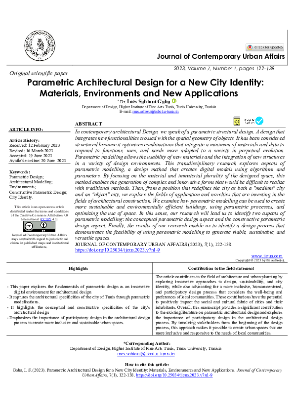 (PDF) Parametric Architectural Design for a New City Identity ...