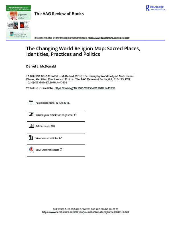 (PDF) The Changing World Religion Map: Sacred Places, Identities ...