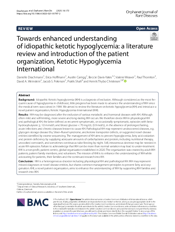 (PDF) Towards enhanced understanding of idiopathic ketotic hypoglycemia ...