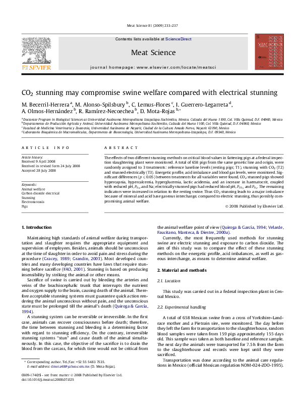 (PDF) CO2 stunning may compromise swine welfare compared with ...
