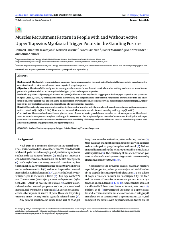 (PDF) Muscles Recruitment Pattern in People with and Without Active ...