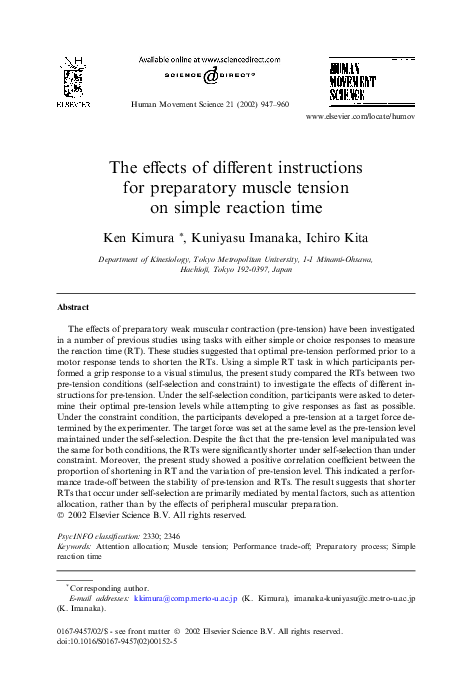 (PDF) The effects of different instructions for preparatory muscle ...