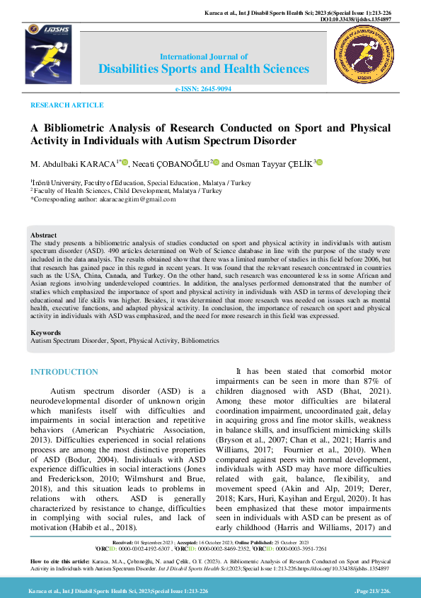 (PDF) A Bibliometric Analysis of Research Conducted on Sport and ...
