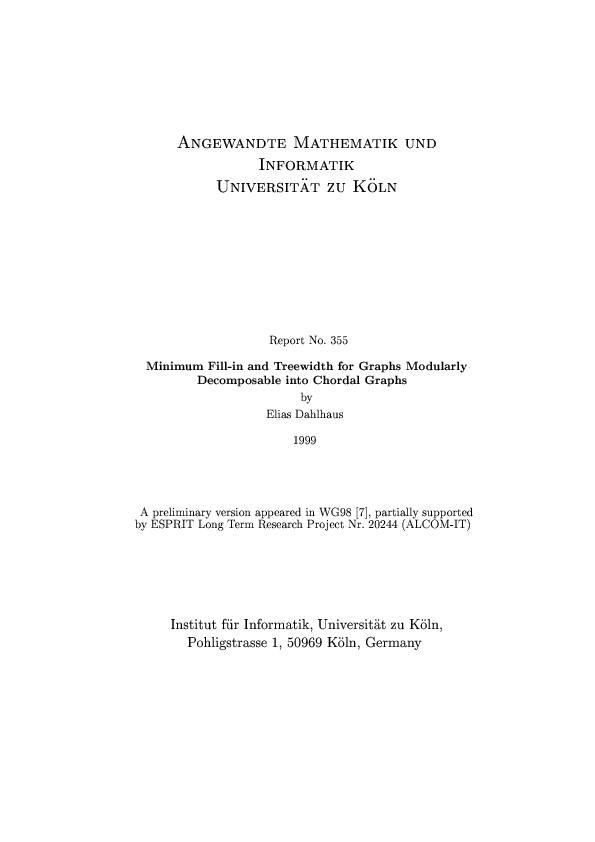 Pdf Minimum Fill In And Treewidth For Graphs Modularly Decomposable Into Chordal Graphs 0002