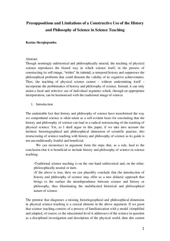 (PDF) Presuppositions and Limitations of a Constructive Use of the ...