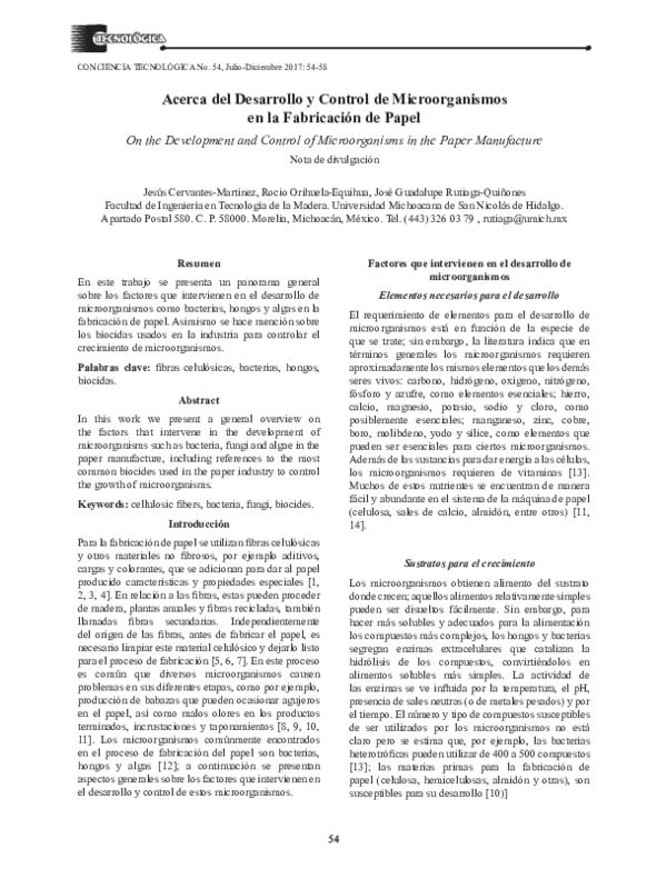 (PDF) Acerca del desarrollo y control de microorganismos en la ...