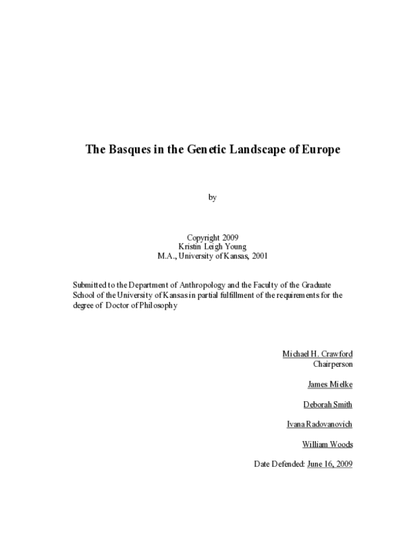 (PDF) The Basques in the Genetic Landscape of Europe