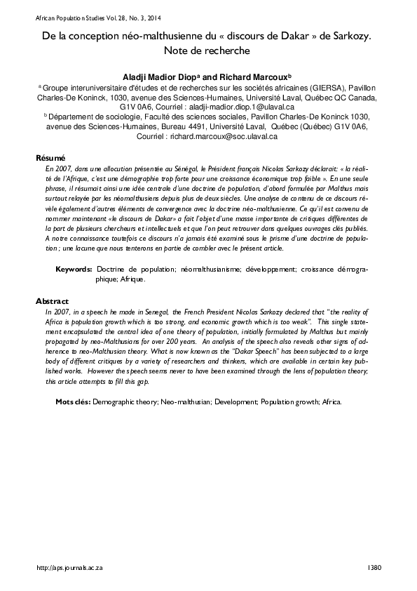 (PDF) Note de recherche