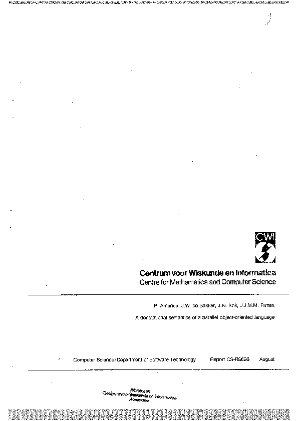 Pdf Denotational Semantics Of A Parallel Object Oriented Language