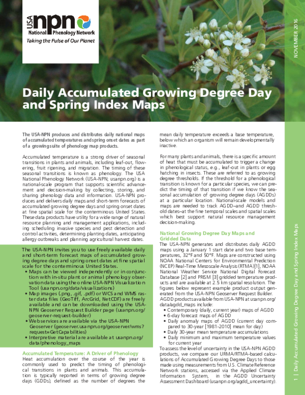 (PDF) Daily Accumulated Growing Degree Day and Spring Index Maps ...