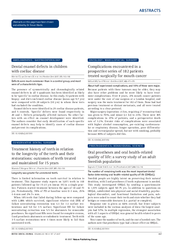 (PDF) Treatment history of teeth in relation to the longevity of the ...