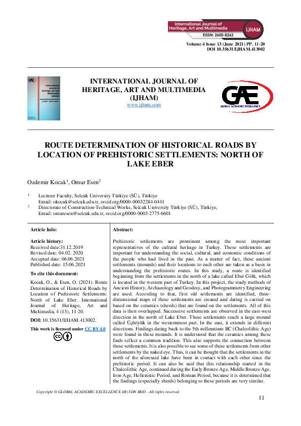 (PDF) Route Determination of Historical Roads by Location of ...