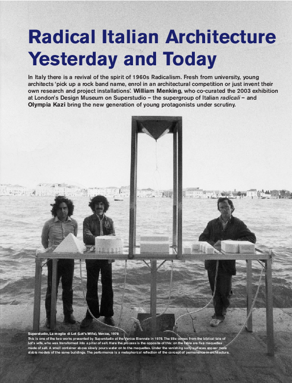 (PDF) Radical Italian Architecture Yesterday and Today