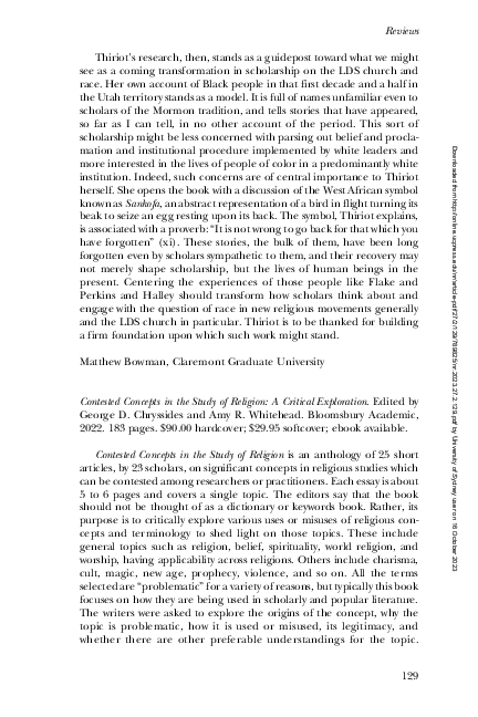 (PDF) John Mauger (Claremont Graduate University), George D. Chryssides and Amy Whitehead (eds ...