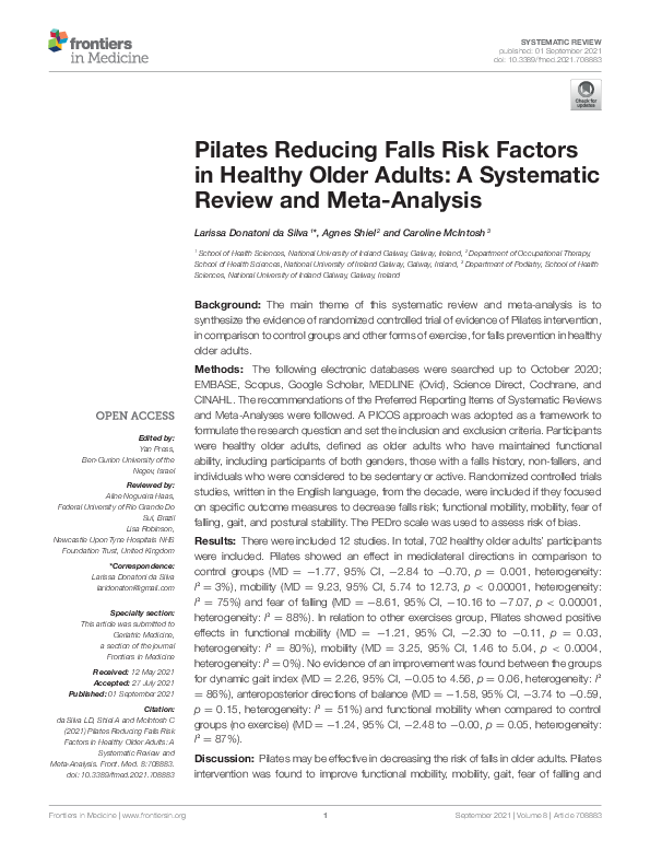 (PDF) Pilates Reducing Falls Risk Factors in Healthy Older Adults: A ...