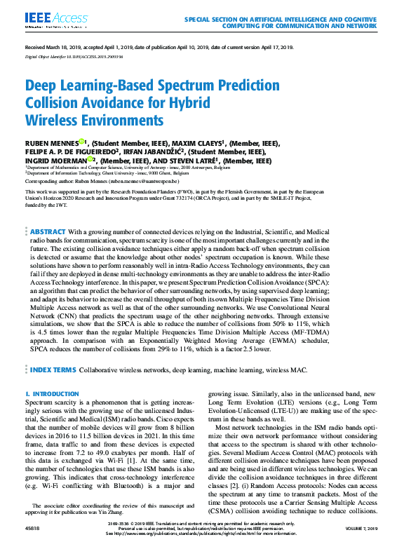 (PDF) Deep Learning-Based Spectrum Prediction Collision Avoidance for ... (PDF) Deep Learning-Based Spectrum Prediction Collision Avoidance for ...